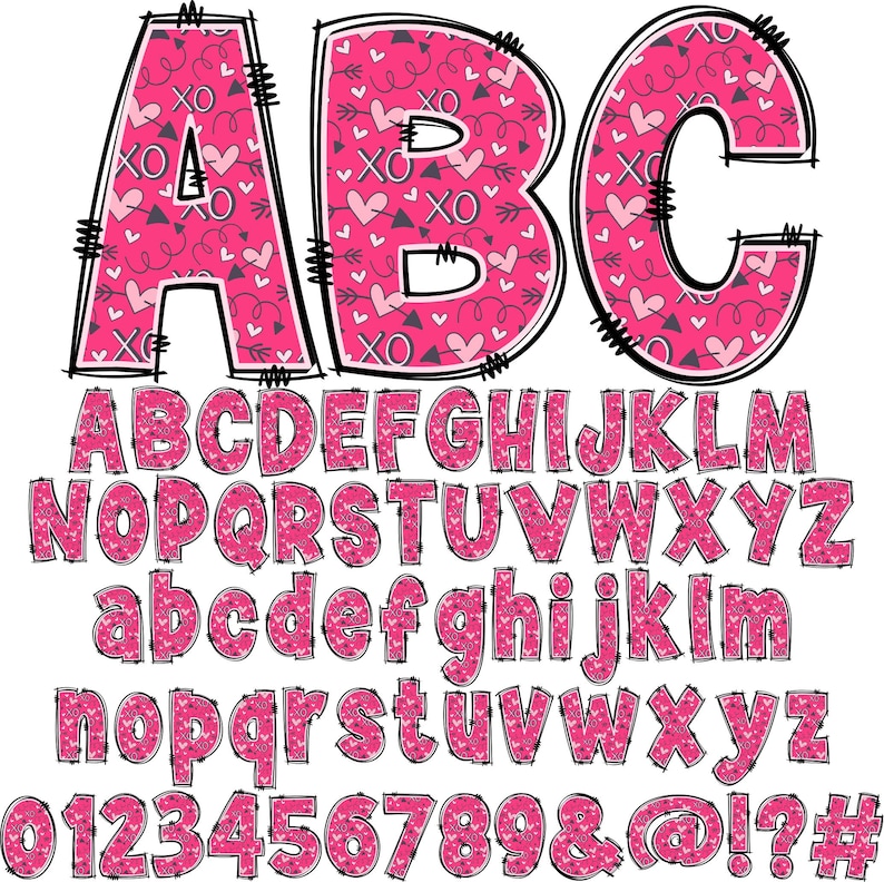 Valentine's Day Alphabet PNG Valentines Letters - Etsy