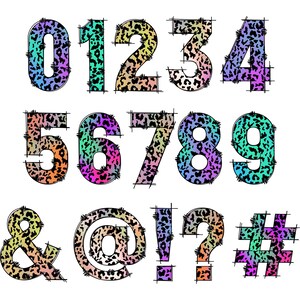 Cheetah Print Colorful Alphabet PNG, Doodle Alphabet Clip Art ...