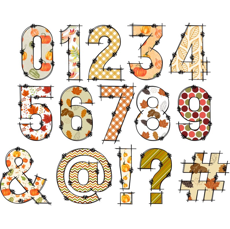 Autumn Fall Clipart Alphabet PNG Doodle Alphabet Clip Art - Etsy