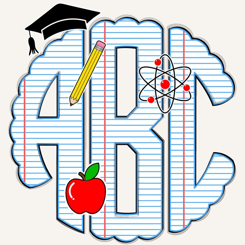 School Monogram - Etsy