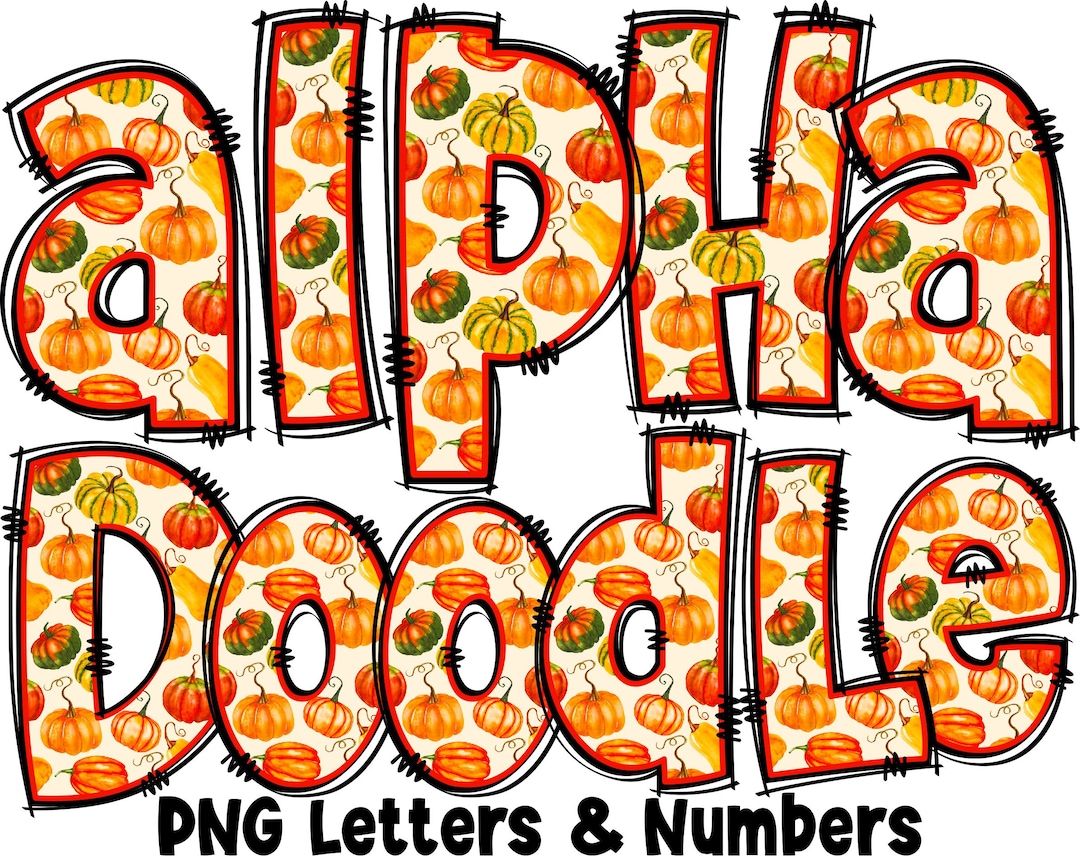 Fall Autumn Letters & Numbers PNG, Alpha Doodle, Letters, Fall Doodle ...