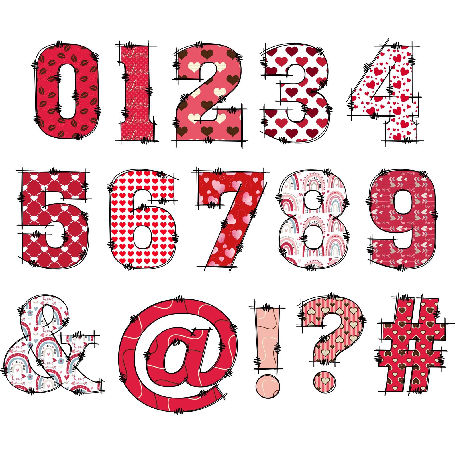 Valentine's Day Alphabet PNG Love Alphabet Clip Art PNG | Etsy