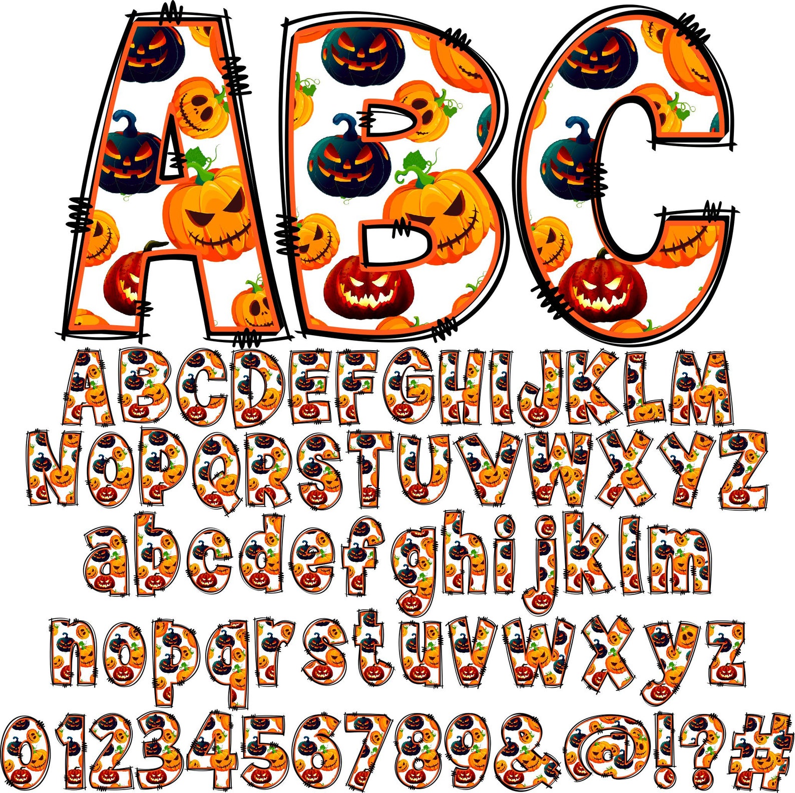 Halloween Alphabet PNG, Halloween, Halloween Day, Alpha Doodle, PNG ...