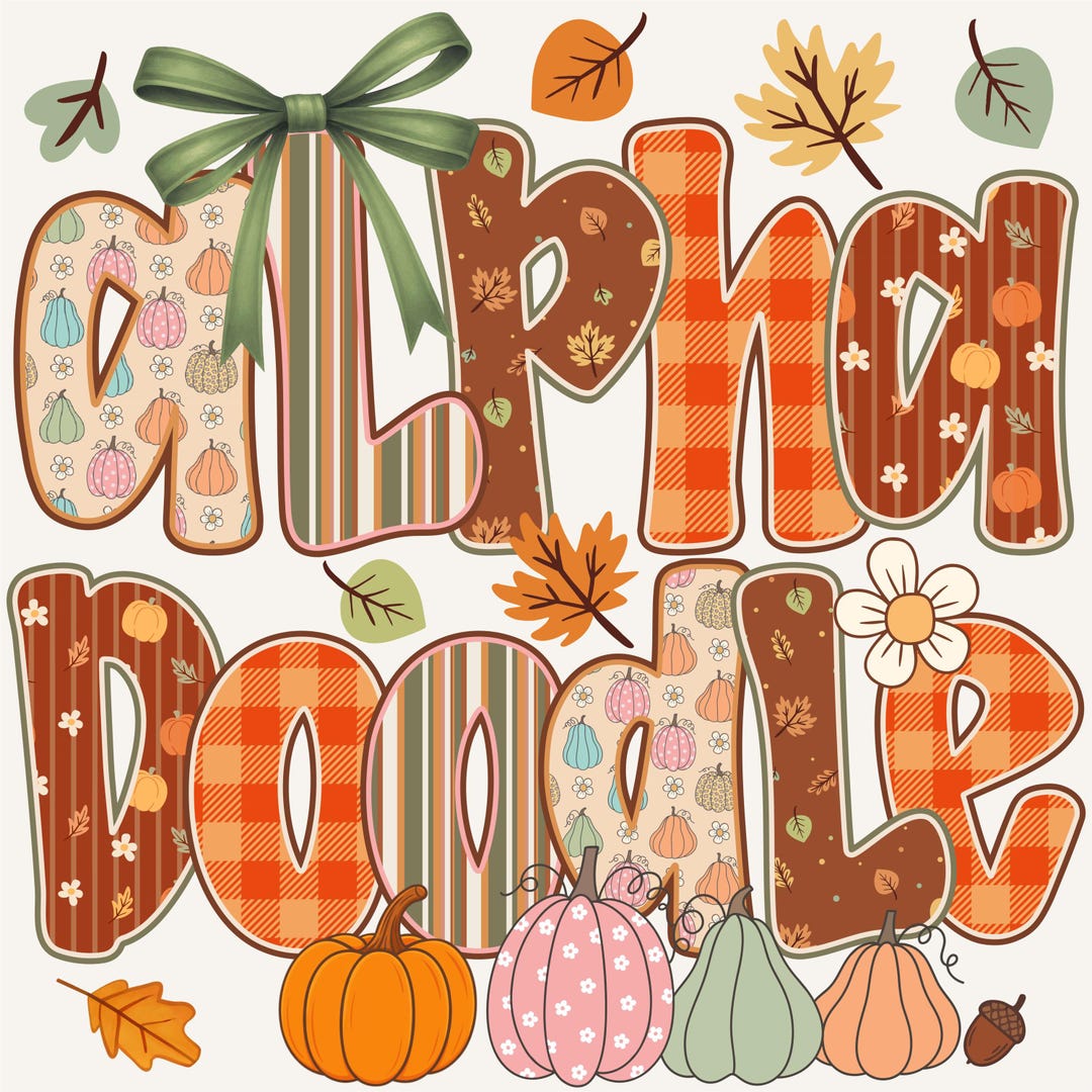 Preppy Fall Alphabet, Preppy Fall PNG, Fall Preppy Monogram ...