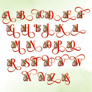BUNDLE Christmas Santa Alphabet PNG, Christmas Letters, Clip Art ...