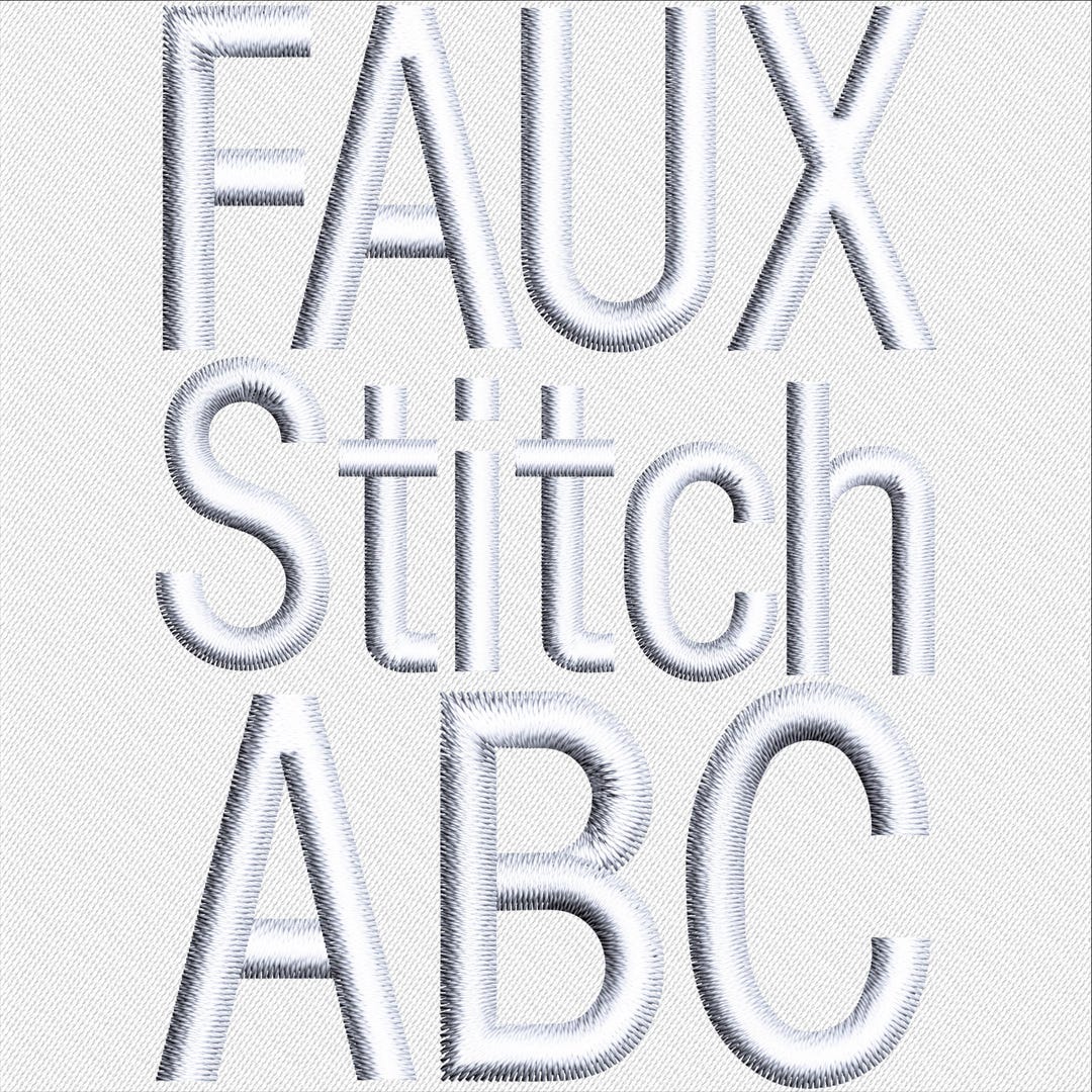Faux Embroidery White Stitch, Alphabet PNG, Faux Stitch Letters, Alpha ...