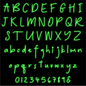 Neon Glow Effect Alphabet PNG Clip Art Letters Font Instant Download ...
