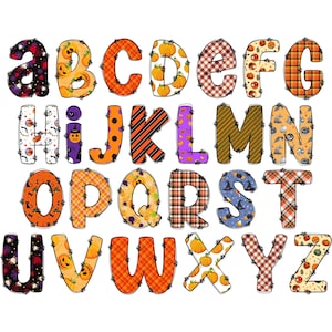 Halloween Clipart Alphabet PNG, Doodle Alphabet Clip Art, Transparent ...