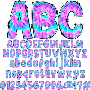 Tie Dye Alphabet PNG, Doodle Alphabet Clip Art, Transparent PNG, Doodle ...