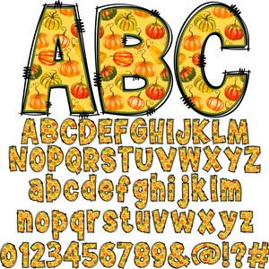 BUNDLE Autumn Fall Alphabet PNG, Autumn, Alpha Doodle, Letters, Fall ...