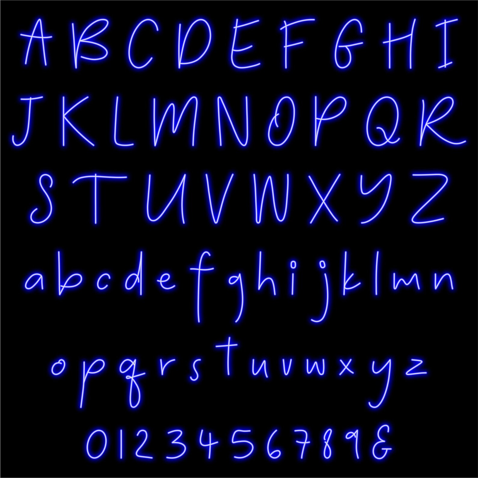 Neon Glow Effect Alphabet PNG Clip Art Letters Font Instant - Etsy