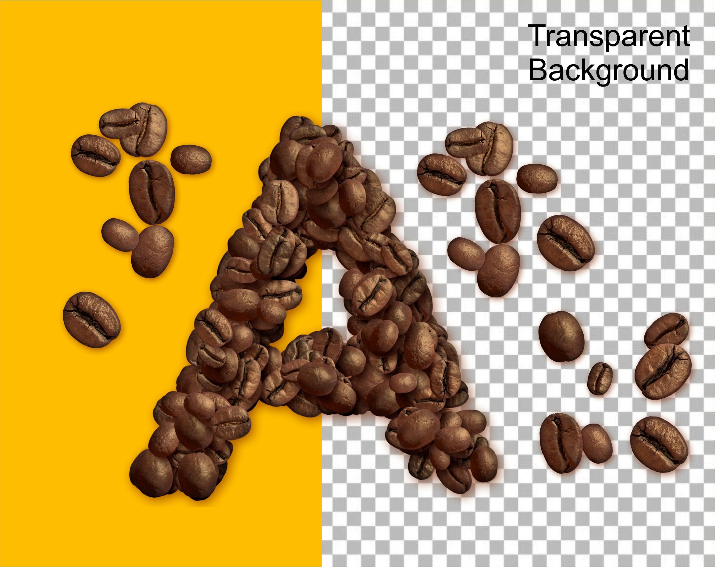 Letras PNG de café Fondo transparente Imágenes prediseñadas - Etsy México