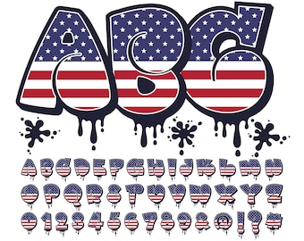 Independence Day Letters PNG Doodle Letters 4th of July | Etsy