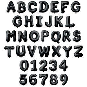 Black Balloon PNG Letters, Transparent Background, Black Balloon ...