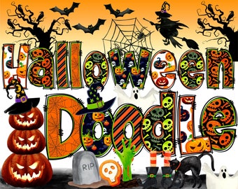 Fall Autumn Clipart Alphabet PNG Doodle Alphabet Transparent - Etsy