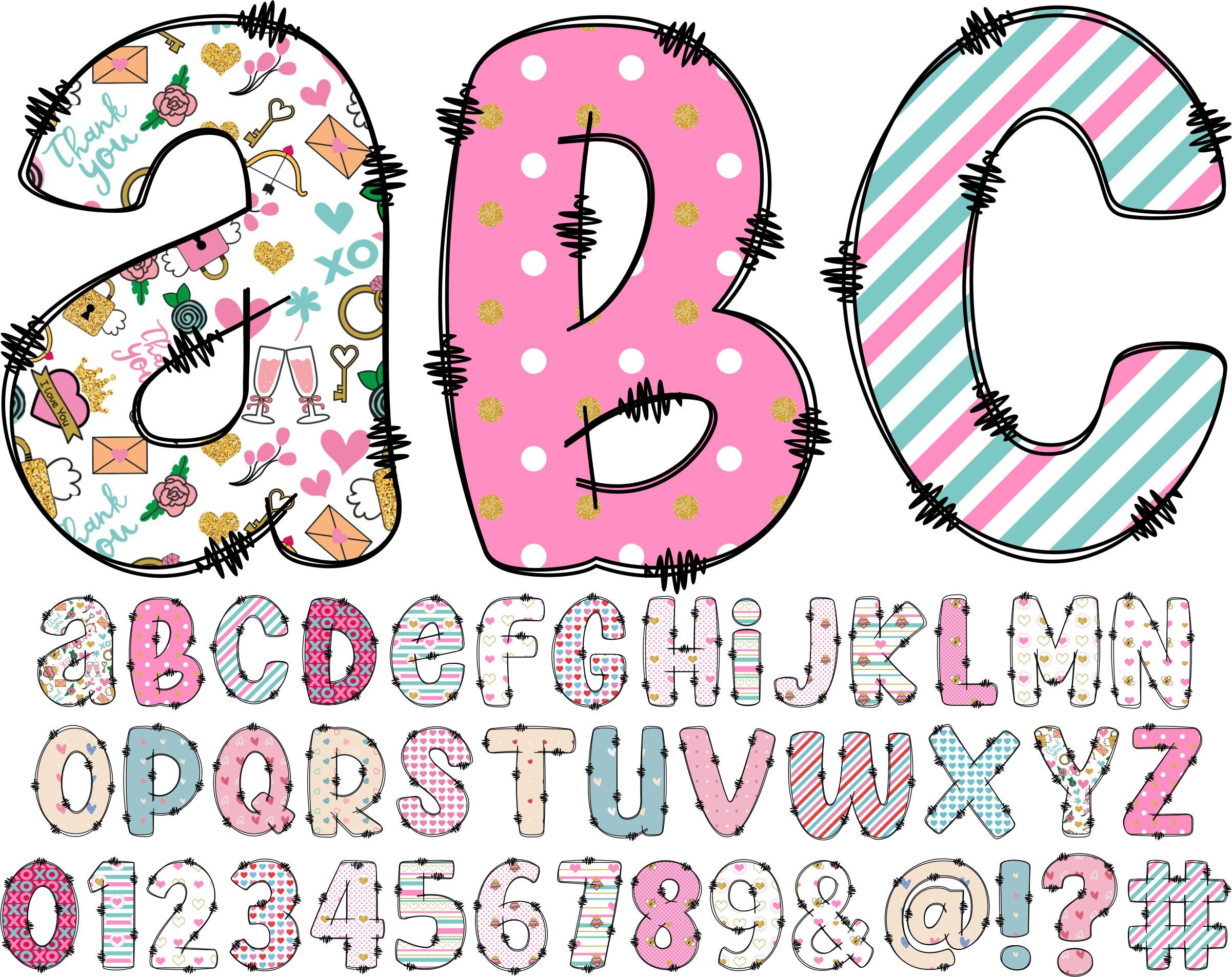 Valentine's Day Alphabet PNG, Love Alphabet Clip Art, PNG, Doodle ...