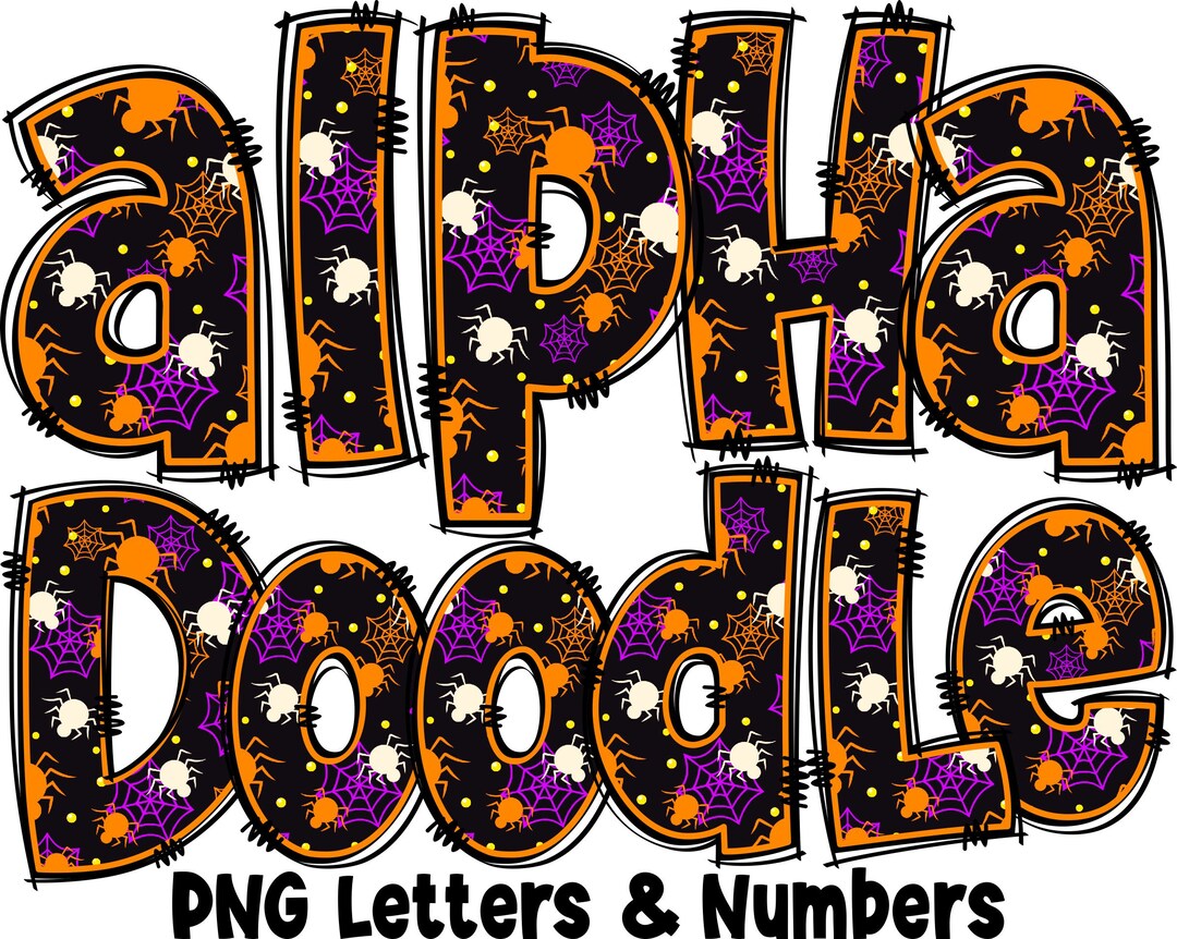 Halloween Alphabet PNG, Halloween, Halloween Day, Alpha Doodle, PNG ...
