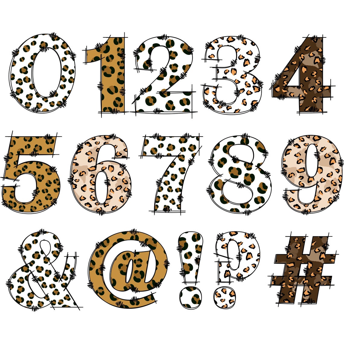 Leopard Print Alphabet PNG Doodle Alphabet Clip Art - Etsy