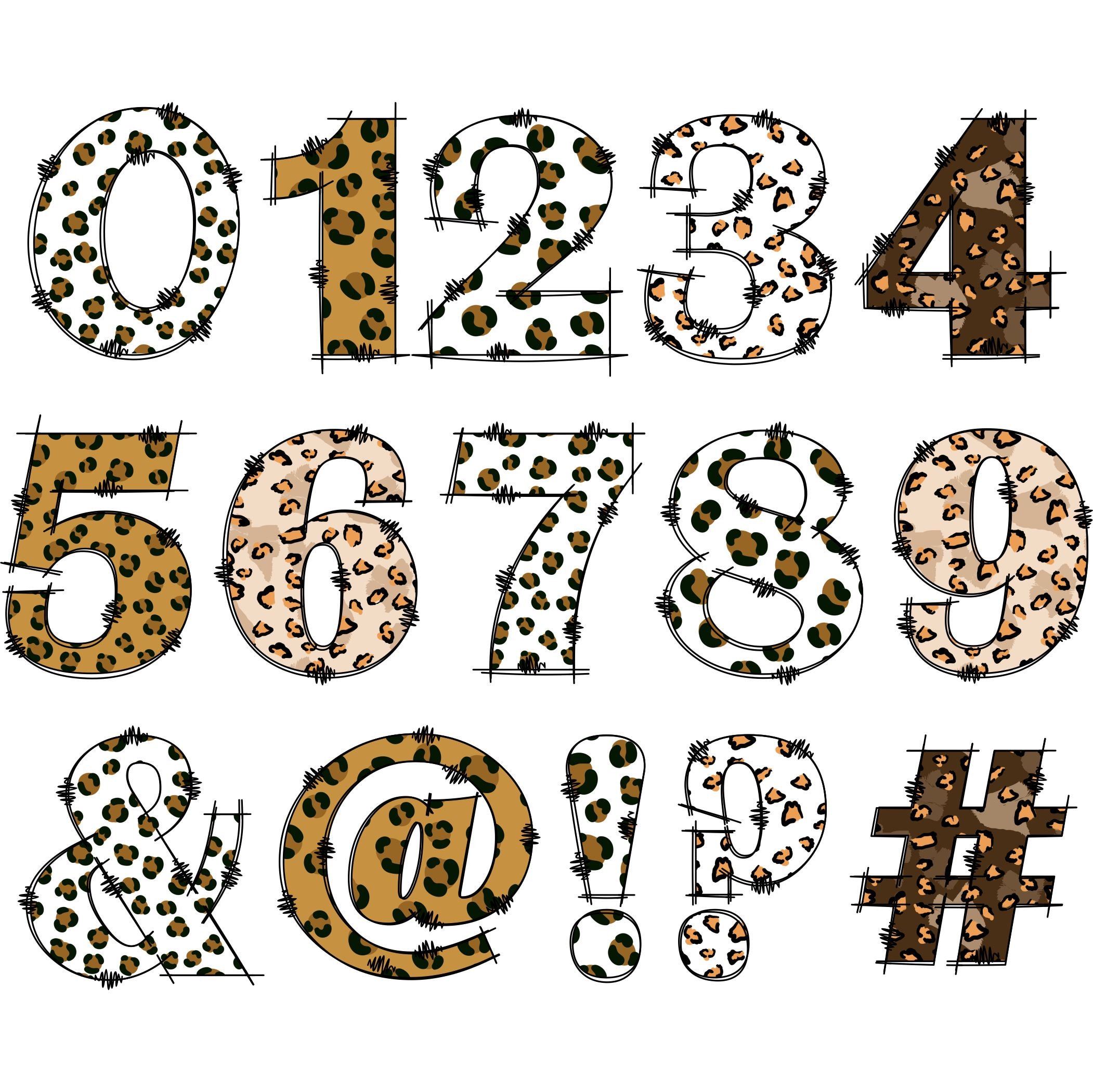 Leopard Print Alphabet PNG Doodle Alphabet Clip Art | Etsy