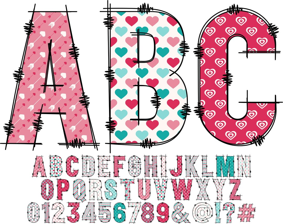 Valentine's Day Letters PNG, Love Letters Clip Art, PNG, Doodle ...