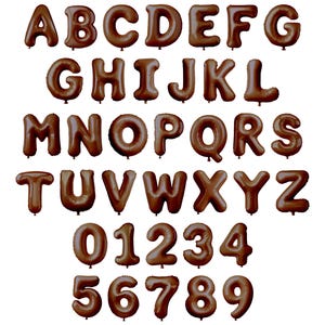 Brown Balloon PNG Letters, Transparent Background, Brown Balloon ...