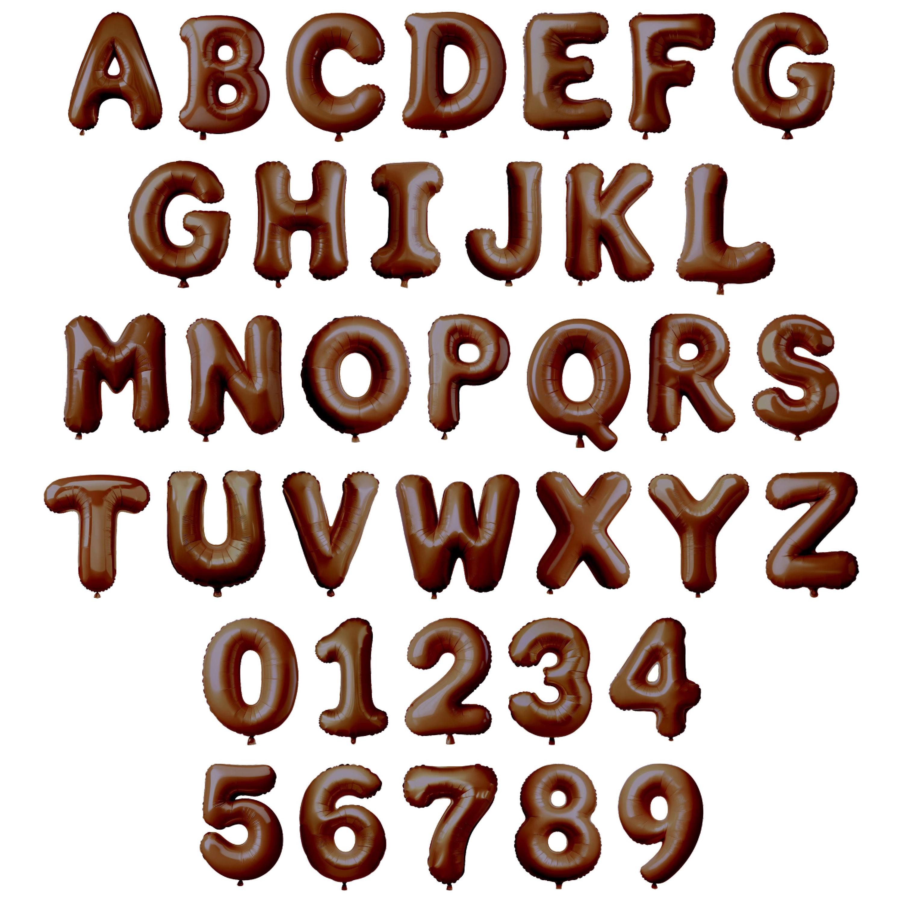 Brown Balloon PNG Letters, Transparent Background, Brown Balloon ...