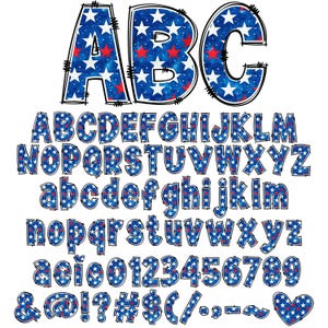 BUNDLE Patriotic Alphabet PNG, 4th of July, Independence Day, Alpha ...