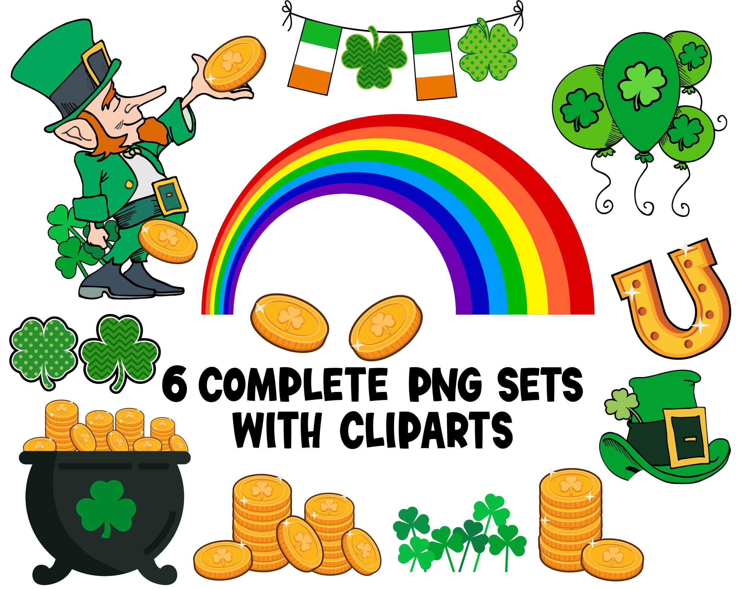St Patrick's Day Letters PNG Shamrock Alphabet Clip Art - Etsy