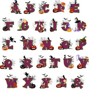 Halloween Clipart Alphabet PNG, Watercolor Alphabet, PNG Letters ...
