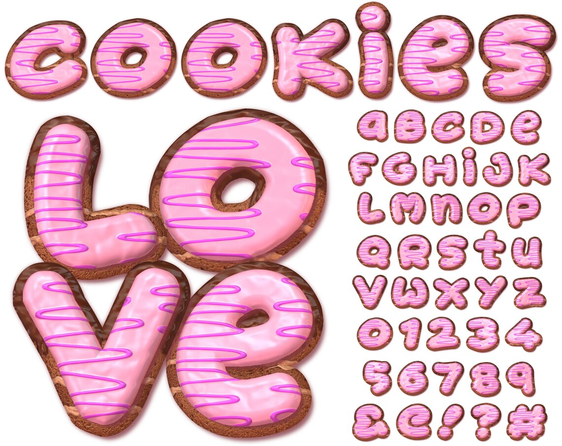 Chocolate Cookies 3D Letters PNG Cookies Alphabet PNG Candy - Etsy