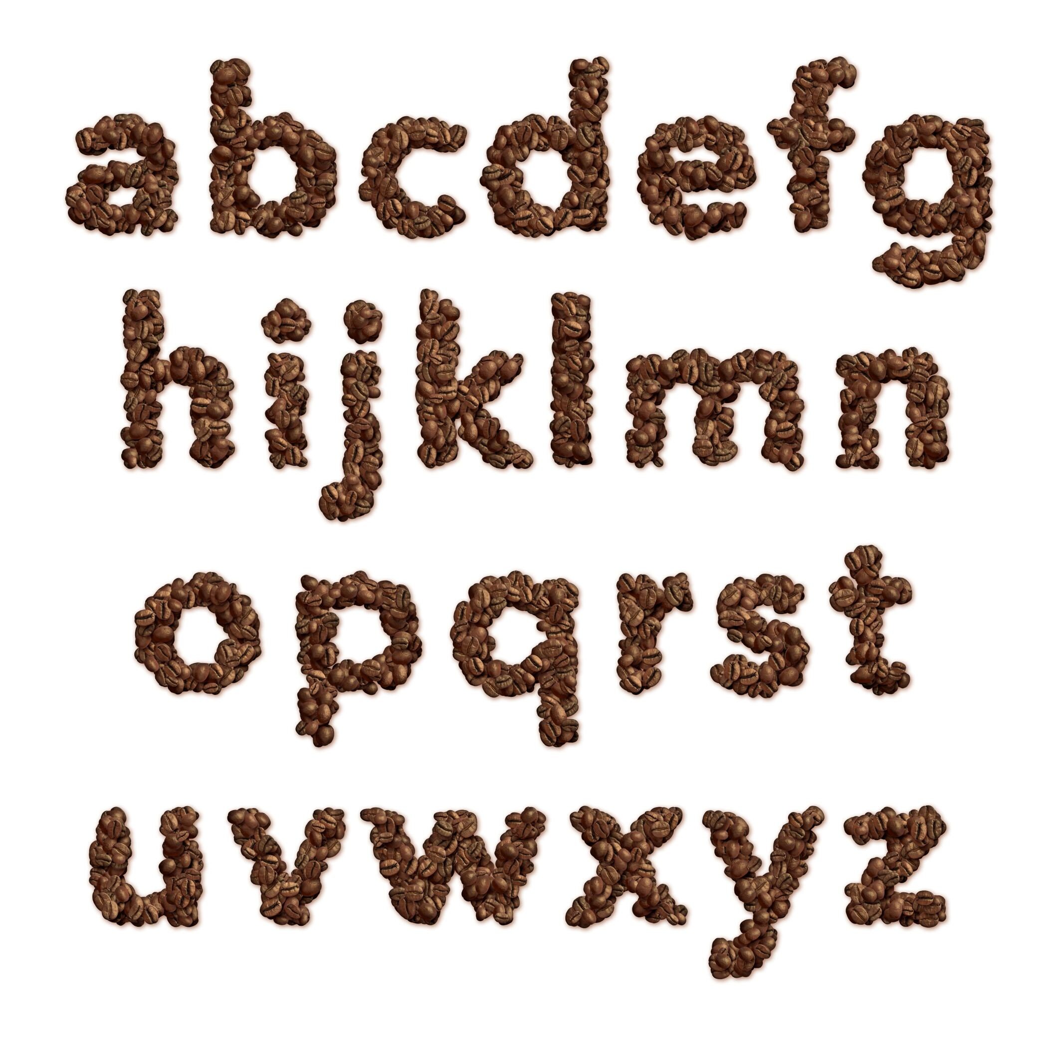 Coffee PNG Letters Transparent Background Coffee Bean - Etsy