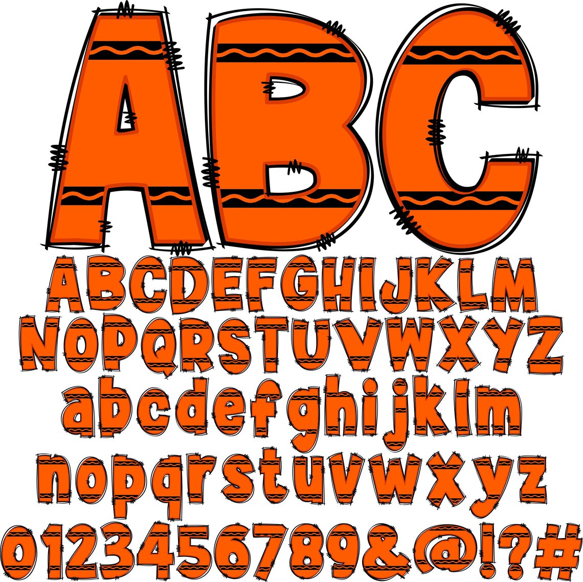 Crayon Letters & Numbers PNG Alpha Doodle PNG Letters - Etsy