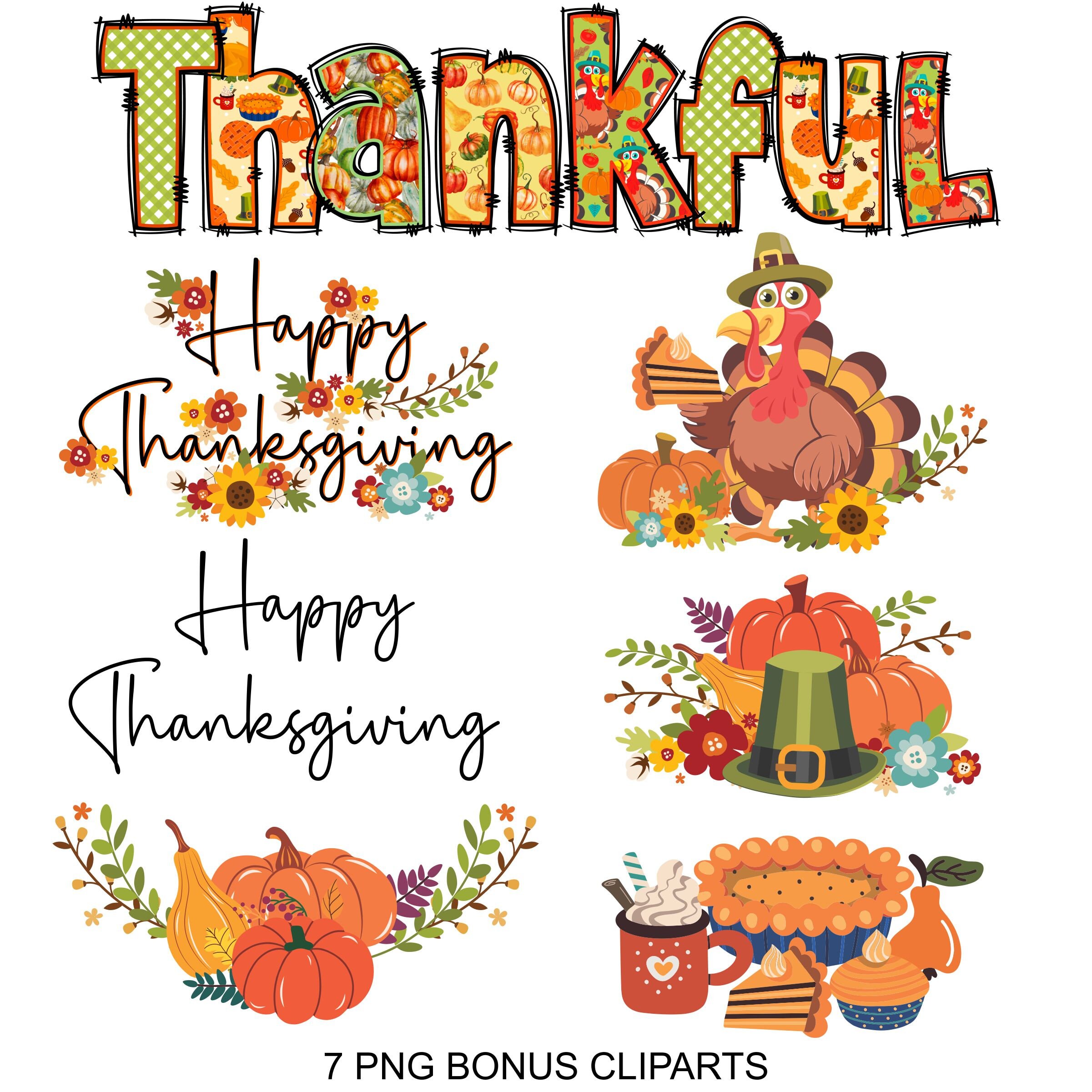 Thanksgiving Alphabet PNG Happy Thanksgiving Thanksgiving - Etsy