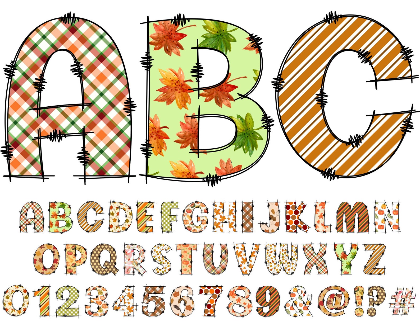 Autumn Fall Clipart Alphabet PNG Watercolor Alphabet Clip | Etsy