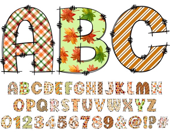 Autumn Fall Clipart Alphabet PNG Watercolor Alphabet Clip | Etsy