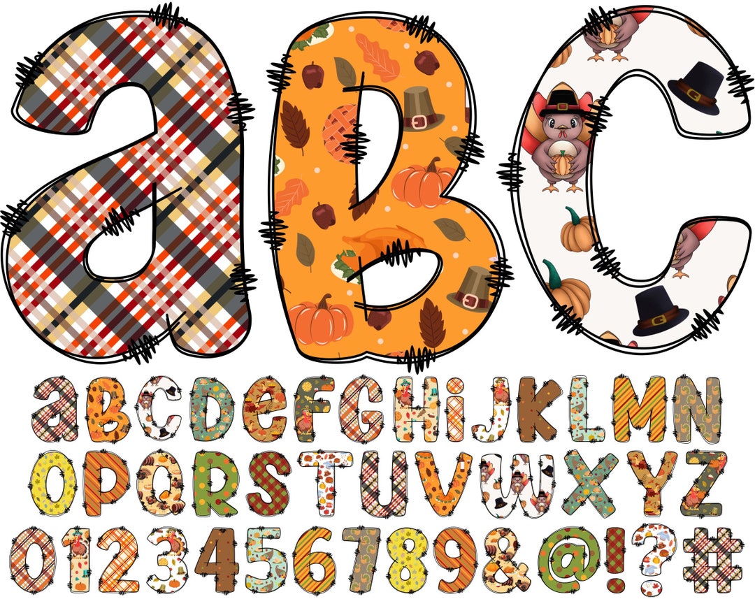 Thanksgiving Clipart Alphabet PNG, Watercolor, Transparent PNG, Doodle ...