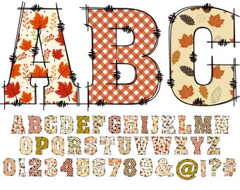 Fall Autumn Clipart Alphabet PNG Doodle Alphabet Clip Art | Etsy