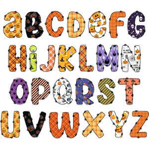 Halloween Clipart Letters PNG, Doodle Alphabet Clip Art, Transparent ...