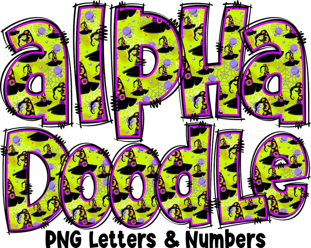 Halloween Alphabet PNG, Halloween, Halloween Day, Alpha Doodle, PNG ...