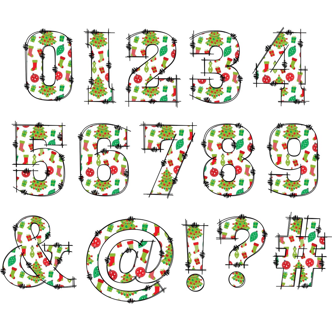 Christmas Clipart Letters PNG White Red Paper Alphabet Clip | Etsy