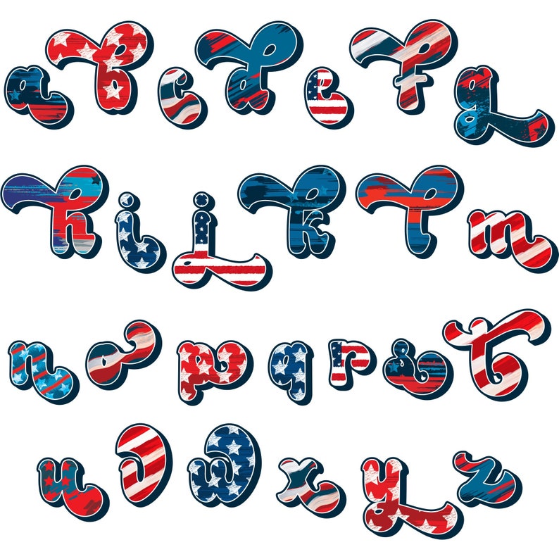 Retro Independence Day Letters PNG, Doodle Letters, 4th of July Letters ...