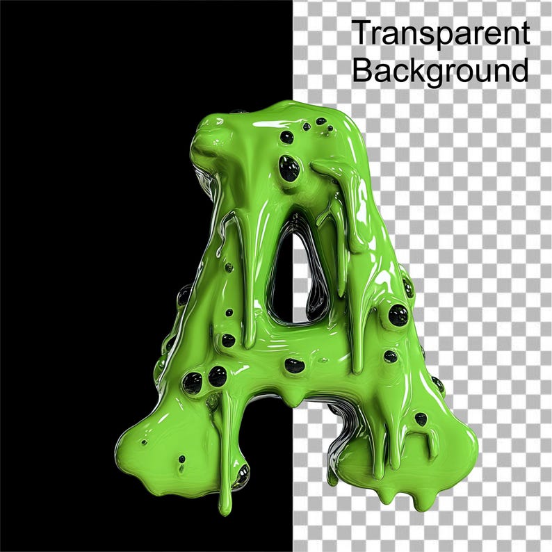 Halloween Creepy Alphabet PNG, Slime Alphabet Clip Art, Transparent PNG ...