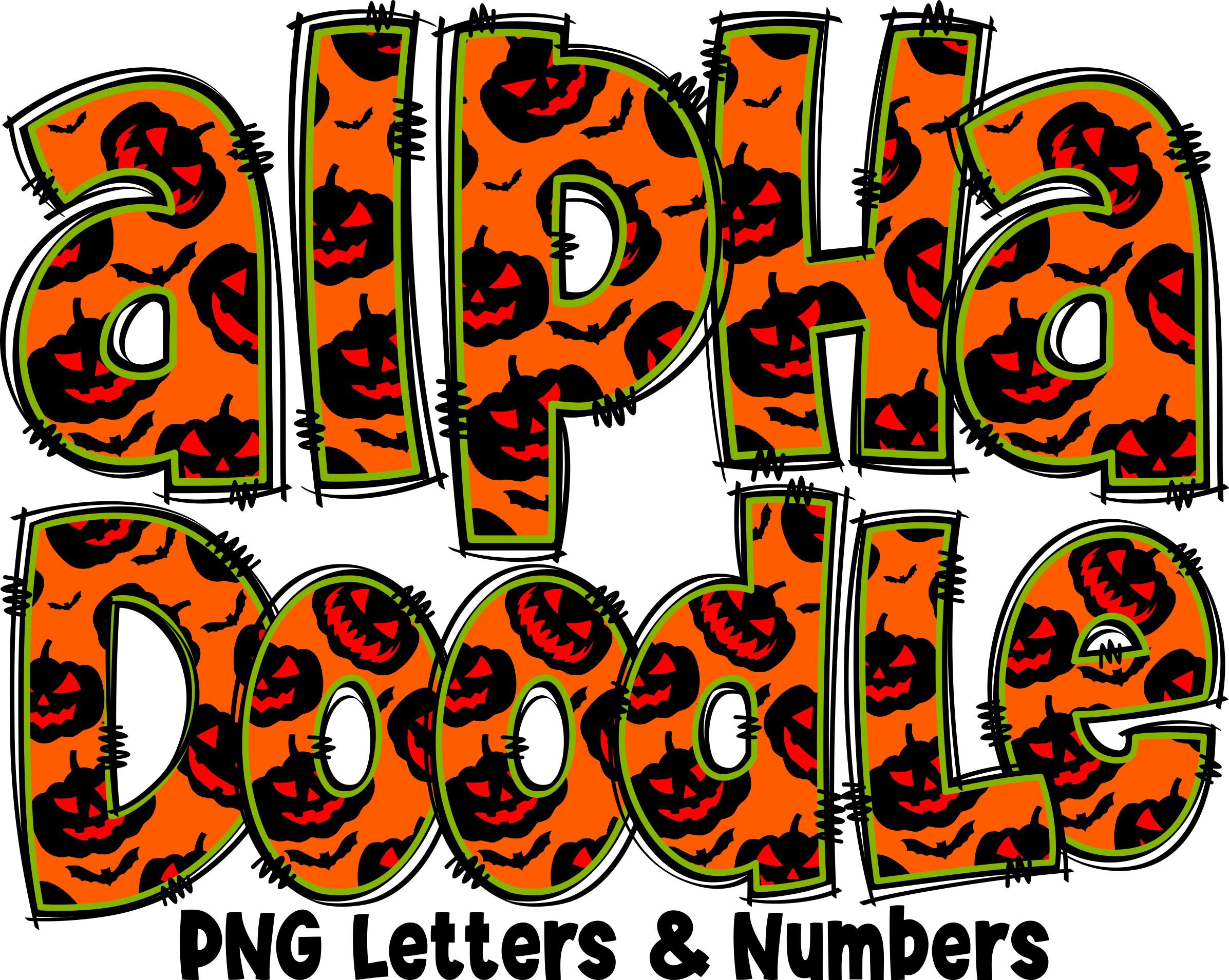 Halloween Alphabet PNG, Halloween, Halloween Day, Alpha Doodle, PNG ...