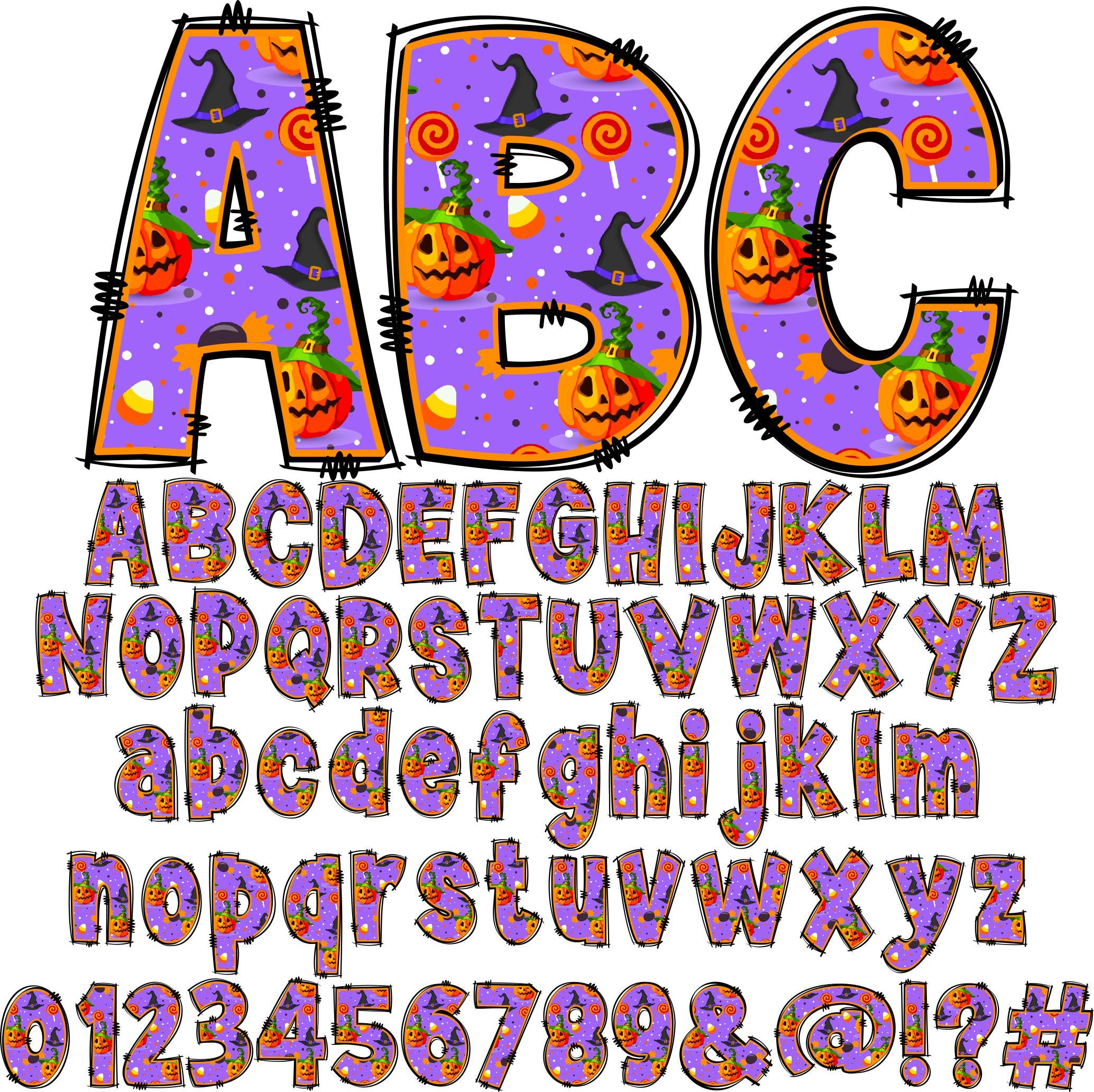 BUNDLE Halloween Alphabet PNG Halloween Halloween Day Alpha - Etsy