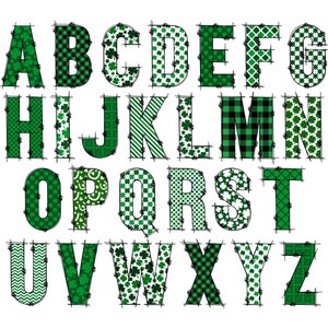 St Patrick's Day Letters PNG, Shamrock Alphabet Clip Art, St Paddy's ...