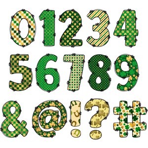 St Patrick's Day Letters PNG, Shamrock Alphabet Clip Art, Doodle Irish ...