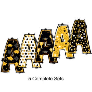 Graduation Letters & Numbers PNG, Alpha Doodle, PNG Letters, Doodle ...