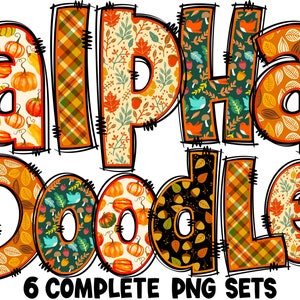 BUNDLE Autumn Fall Alphabet PNG, Fall, Alpha Doodle, Letters, Fall ...