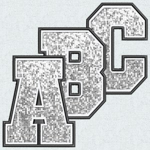 Faux Embroidery Silver Sequin Letters, Faux Sequin Patch, Faux Sequin ...