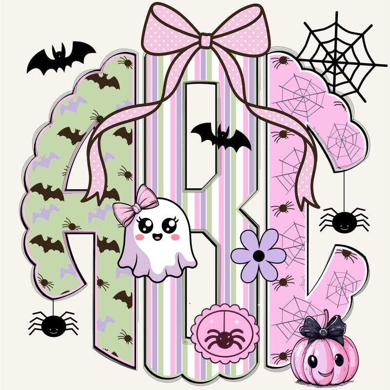 Halloween Split Monogram - Etsy